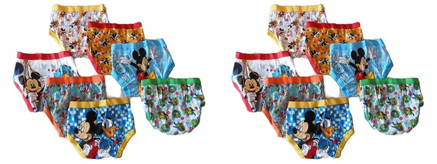 Disney Little Boys' Seven Pack Mickey Mouse Briefs, Assorted, 4T ...