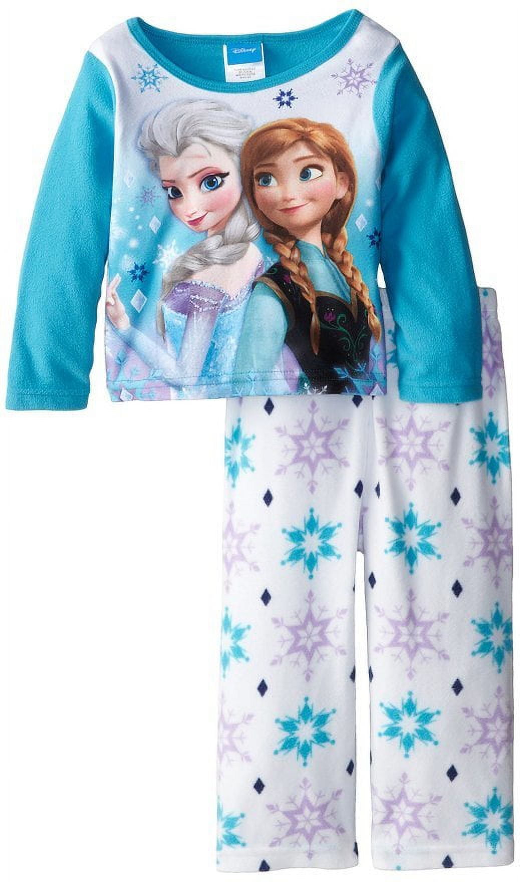 Disney Little Girls' Anna and Elsa Costume Knit 2 Piece Pajamas, Multi ...