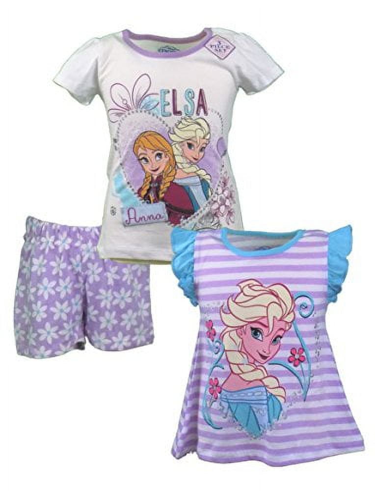 Disney Little Girls' Frozen Elsa 3 Piece Tank Top Shorts Set, 4-6x (6X ...