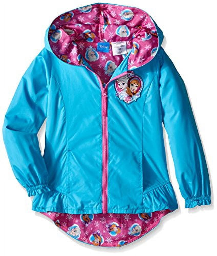 Disney Little Girls' Frozen Windbreaker Big Kids, Teal/Pink, 4 ...