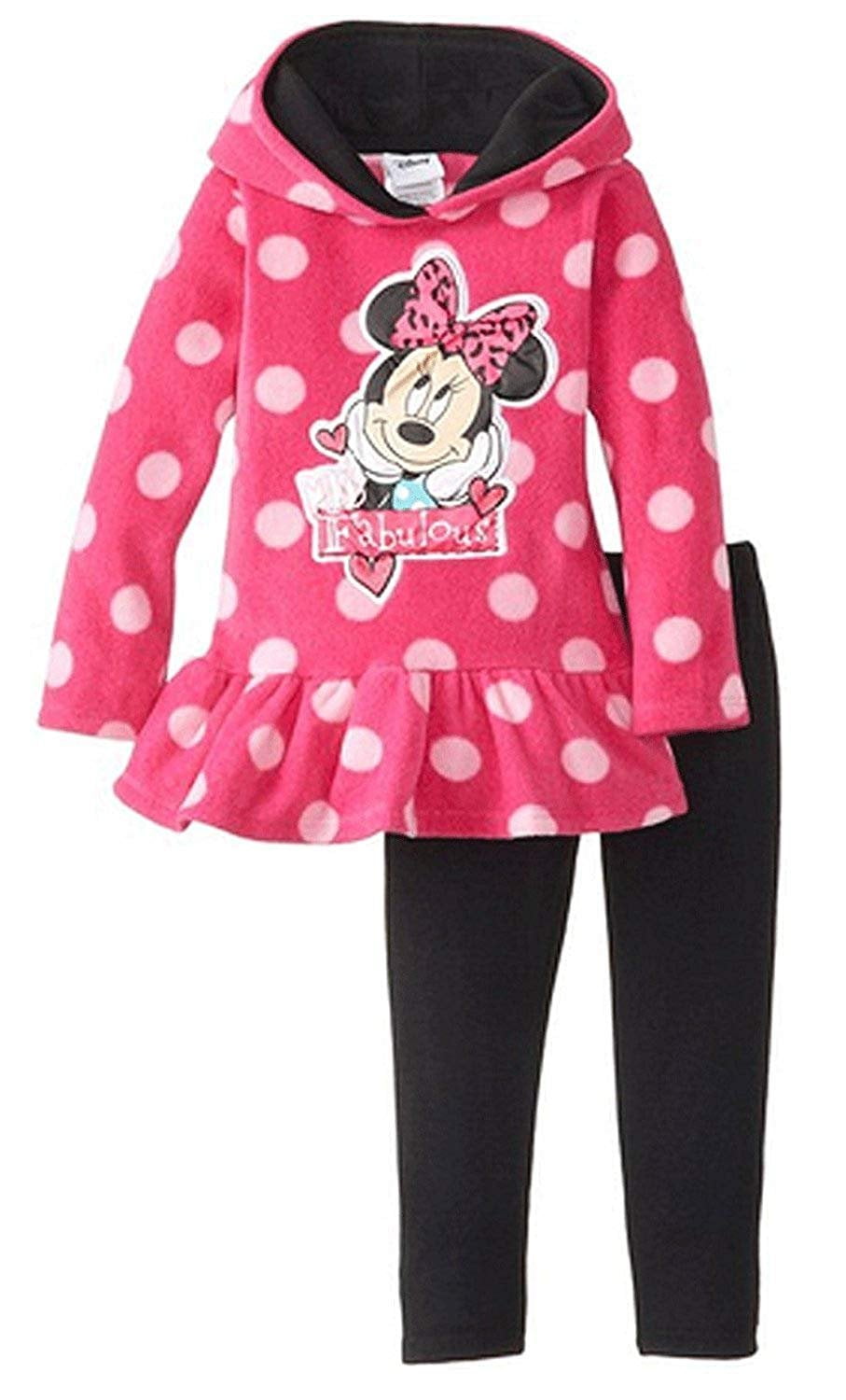 Disney Little Girls' Minnie Mouse 2 Piece Polka Dot Fleece Set Miss ...