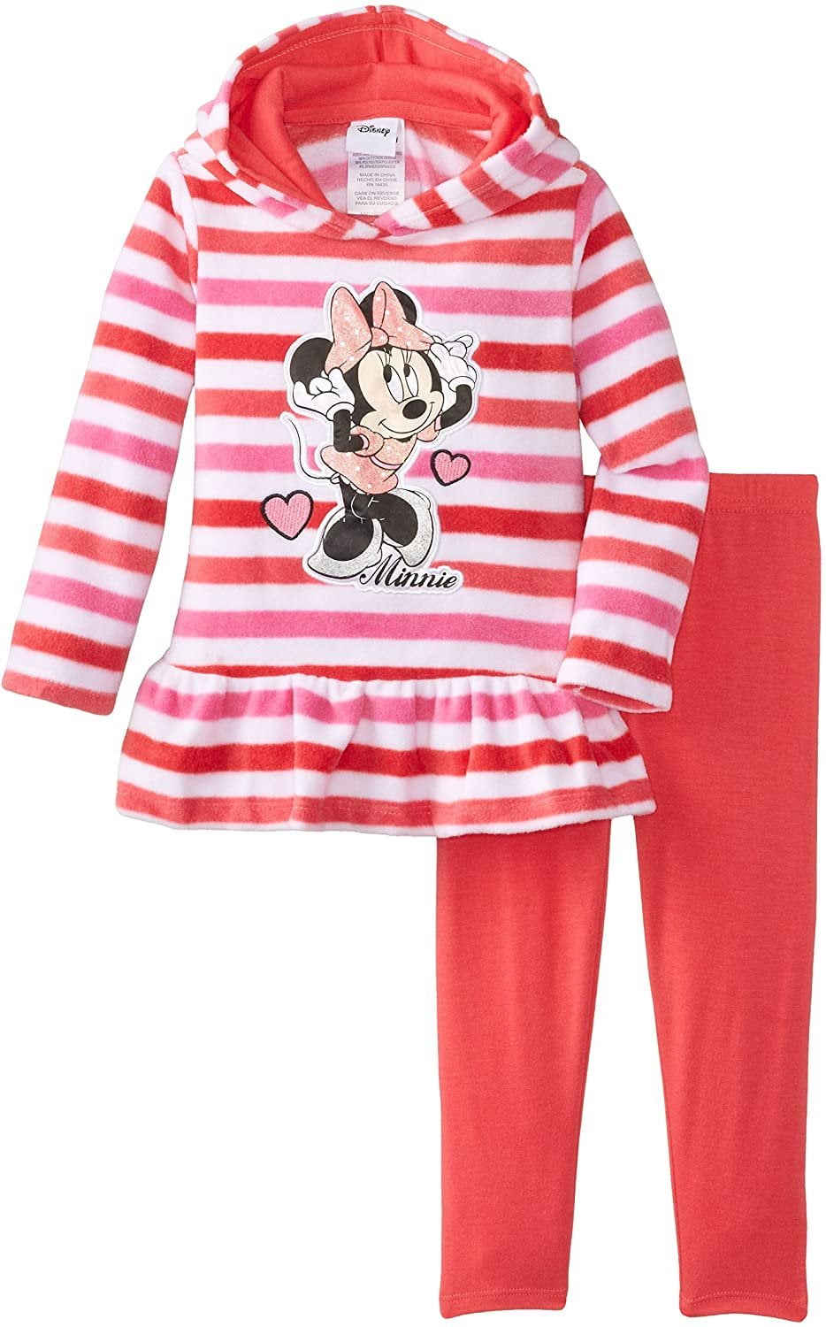 Disney Little Girls' Minnie Mouse 2 Piece Stripe Fleece Set, Pink, 3T ...