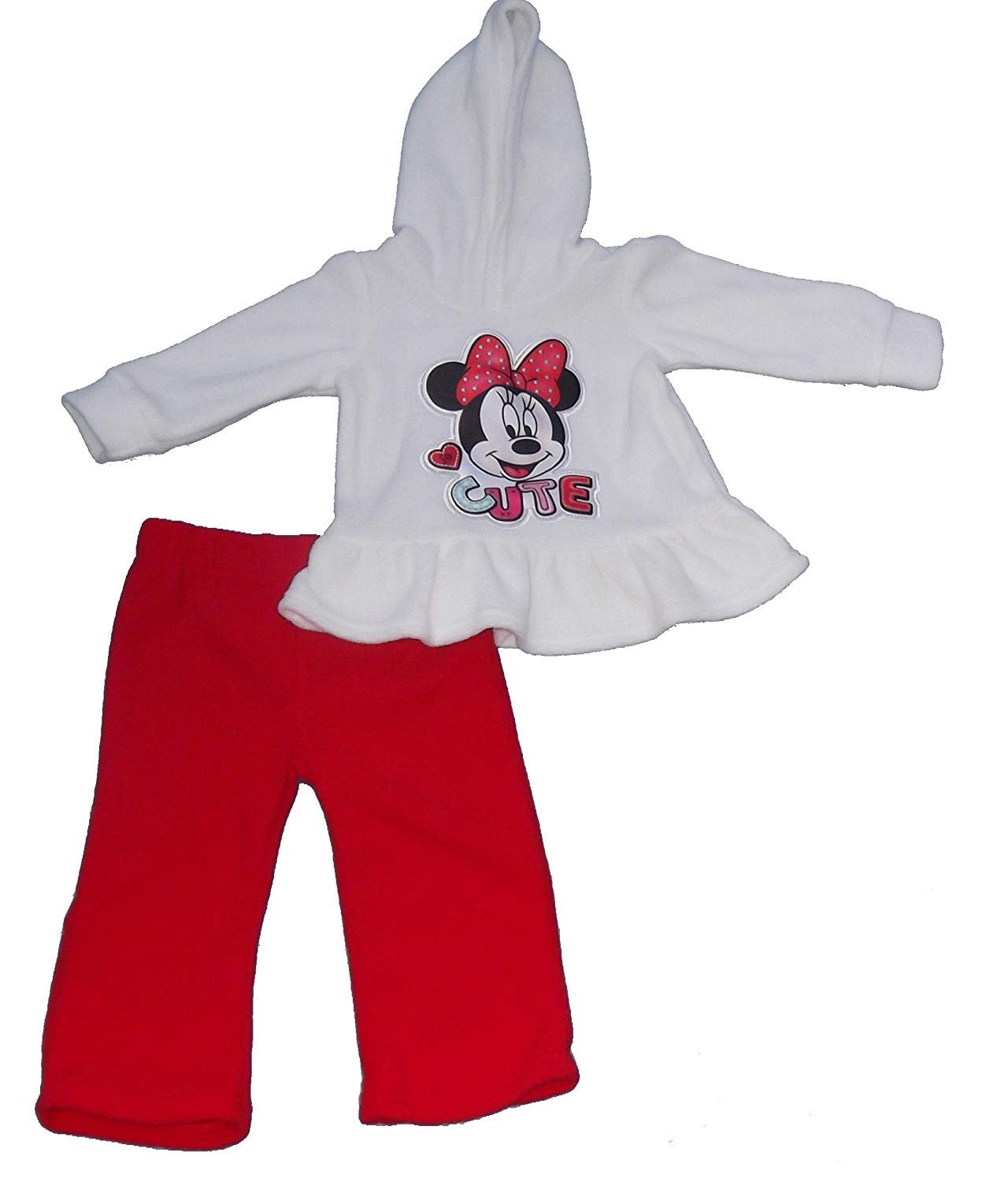 Disney Little Girls' Minnie Mouse Toddler 2pc Hooded Polar Fleece Set ...