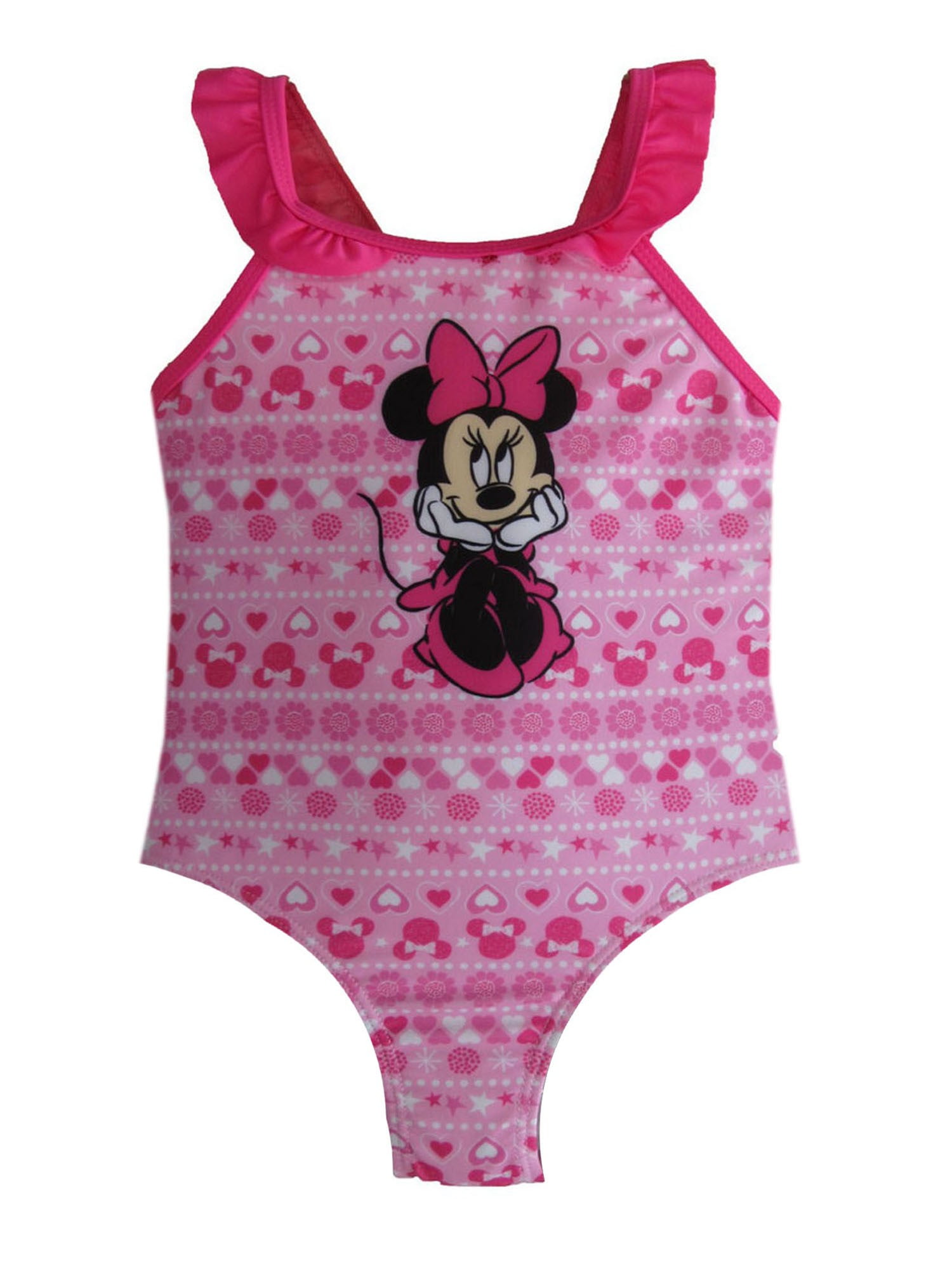 Disney Little Girls Pink Minnie Mouse Swimsuit 12M - Walmart.com