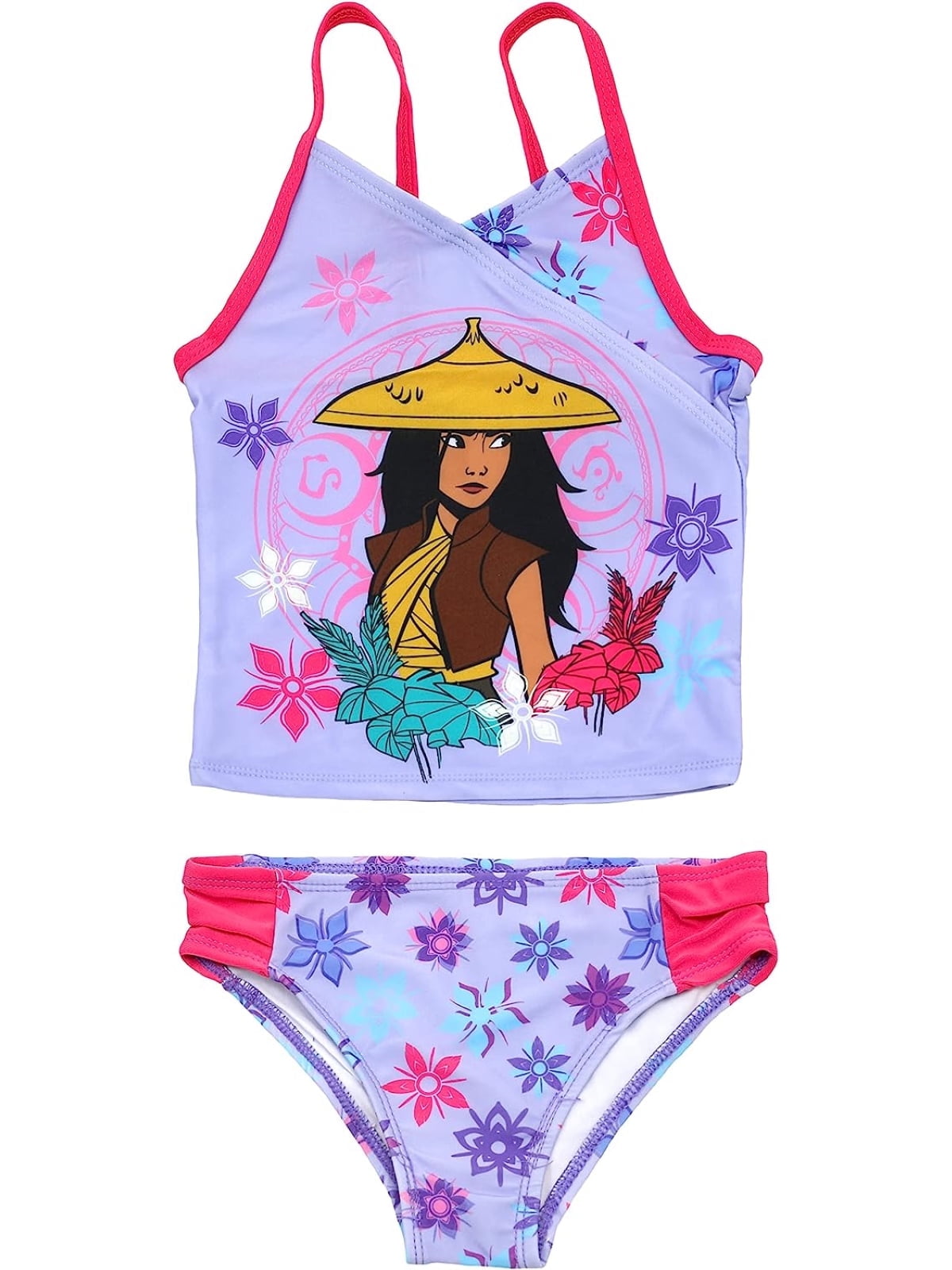Disney Little Girls' Raya 2 Piece Tankini Swimsuit, Sizes 4-6x ...