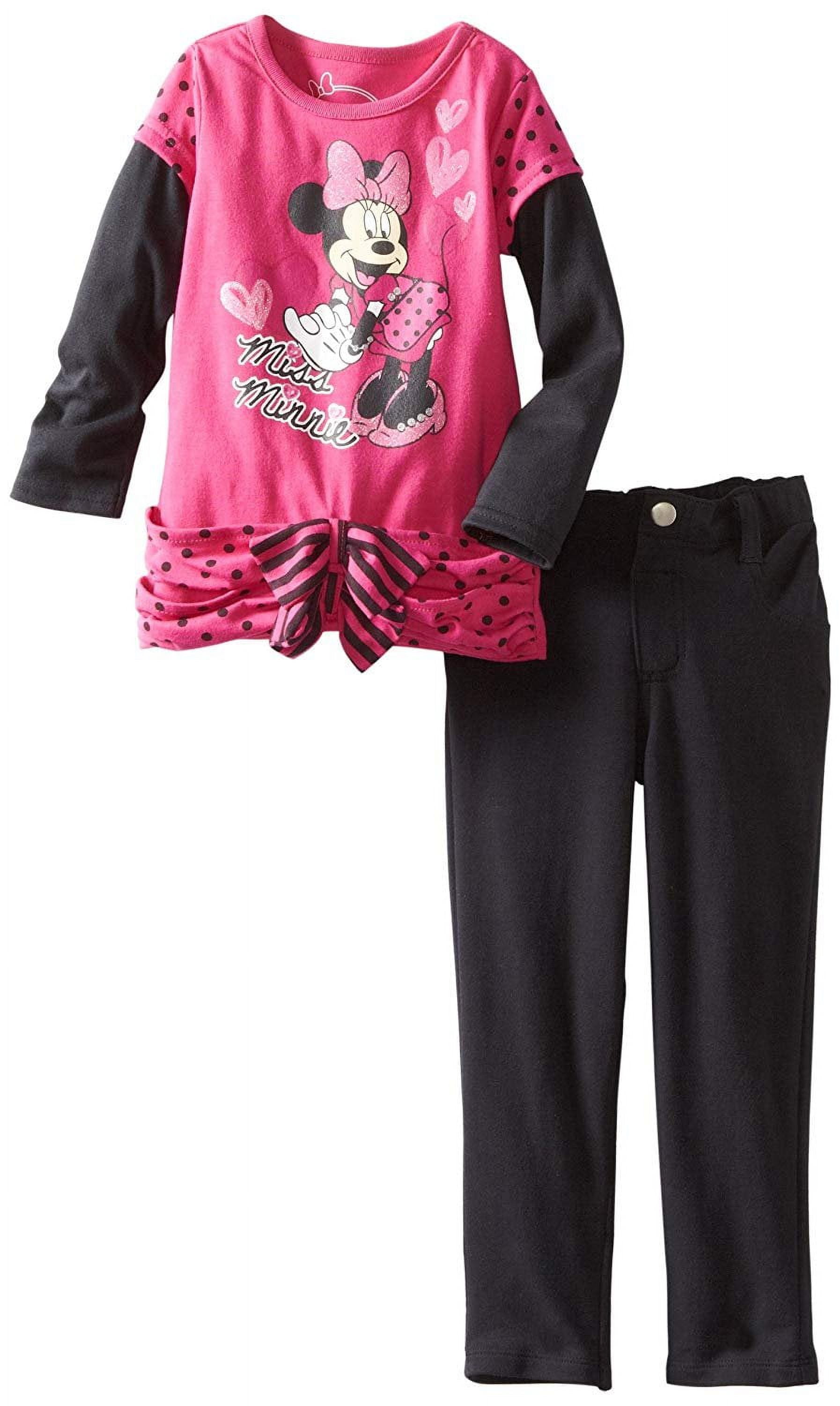 Disney Little Girls' Toddler 2 Piece Miss Minnie Skinny Pant Set, Dark ...