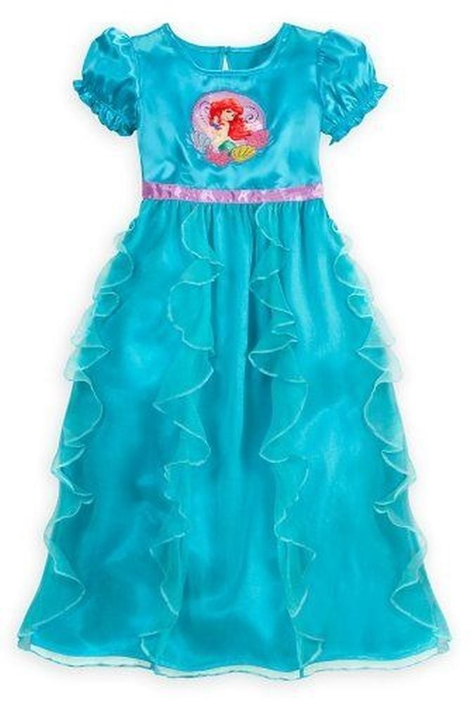 Disney Little Mermaid Ariel Girl's Fancy Dress-Up Ruffled Satinet ...