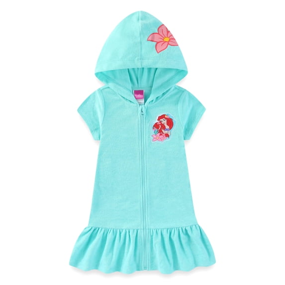 Disney Little Mermaid Ariel Hooded Swimsuit Cover-Up Zip-Up Beach Robe ...