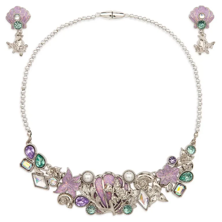 Disney Little Mermaid Ariel Jewelry Set Necklace metal alloy iron Earrings metal alloy acrylic silicon Walmart