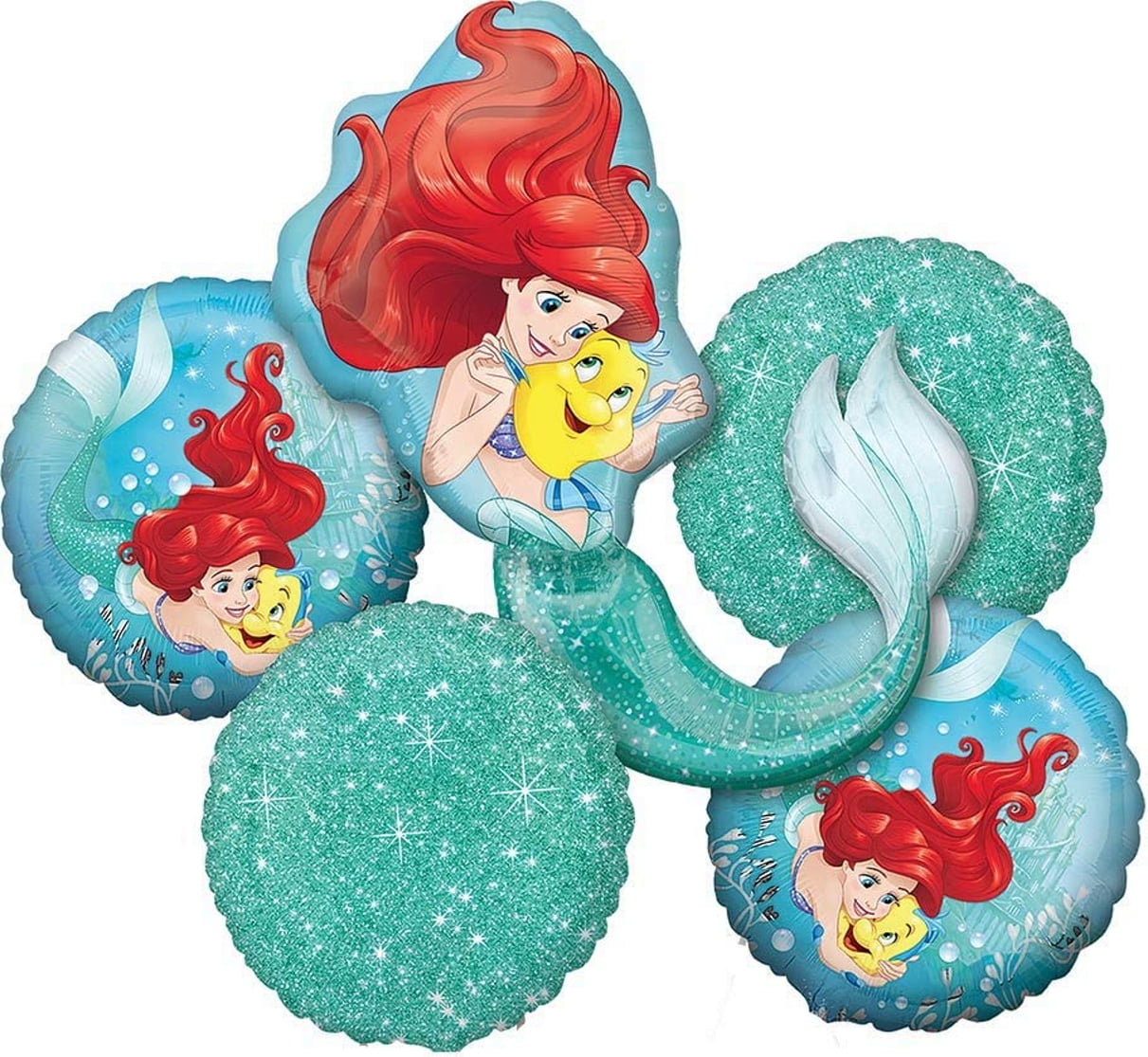 Disney Little Mermaid Balloon Birthday Party Favor Supplies 5ct Foil ...