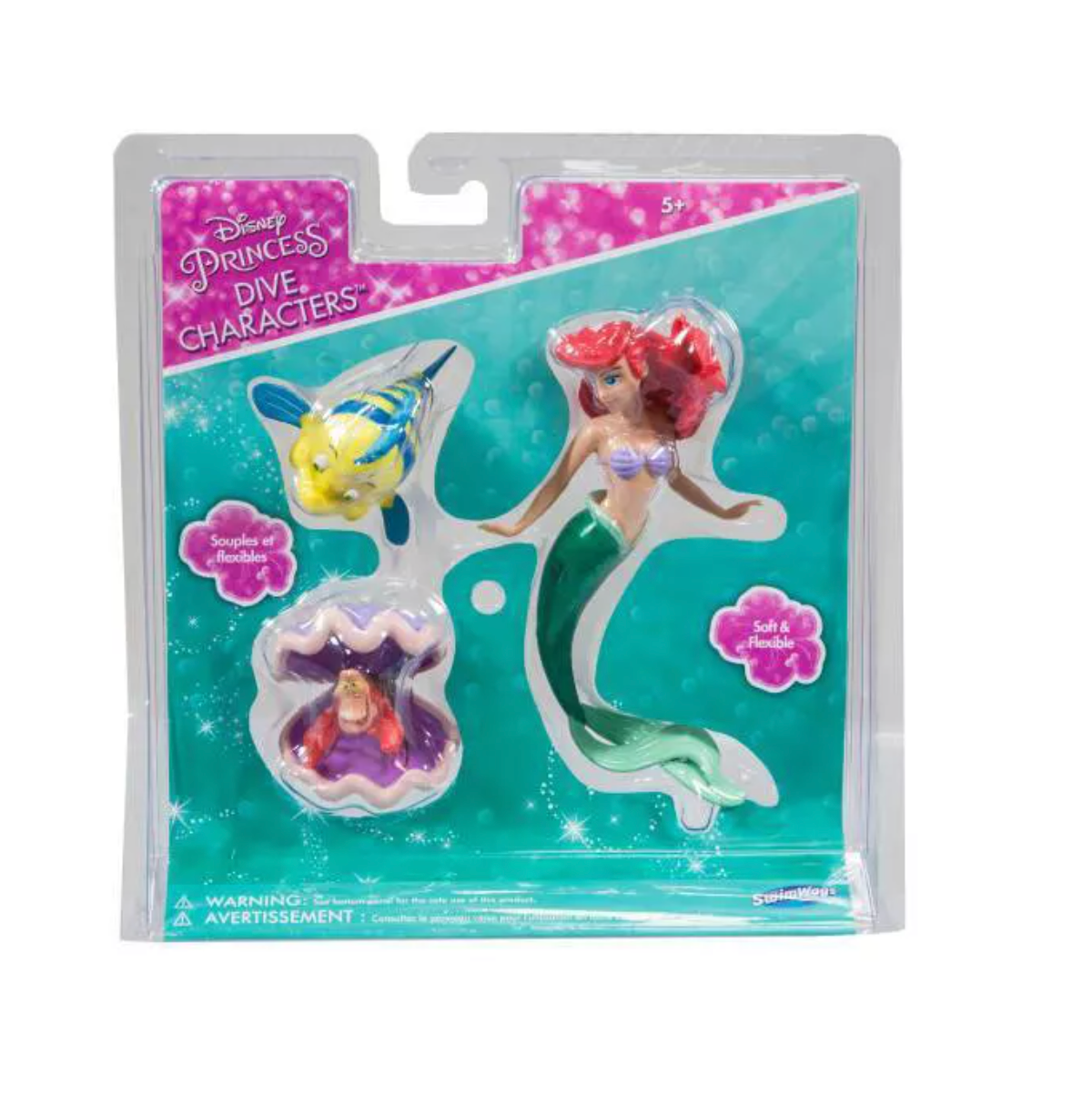 Disney Little Mermaid Flounder & Sebastian Dive Pool Toy - Walmart ...