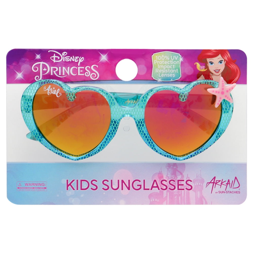 Disney Little Mermaid Girls Pink Heart Kids Sunglasses - Arkaid by SunStaches - Walmart.com