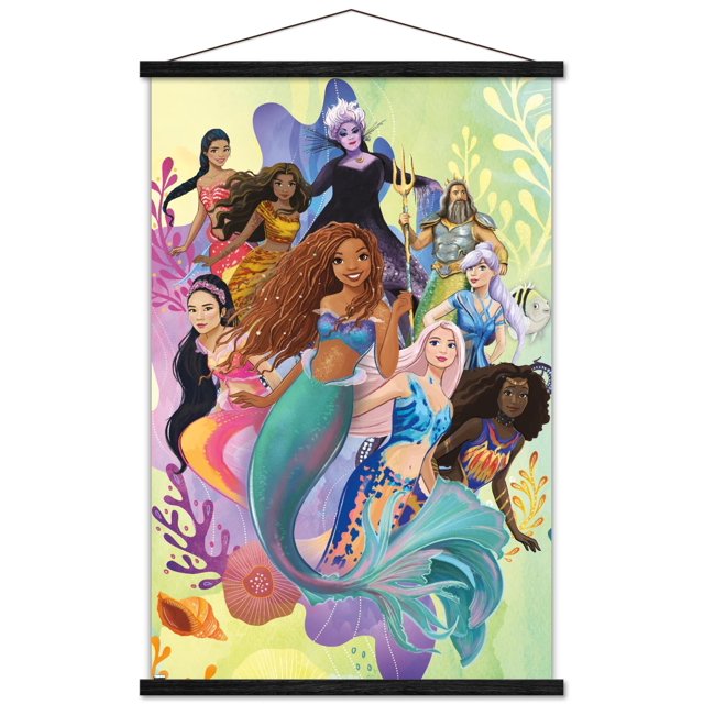 Disney Little Mermaid - Group Wall Poster with Magnetic Frame, 22.375 ...