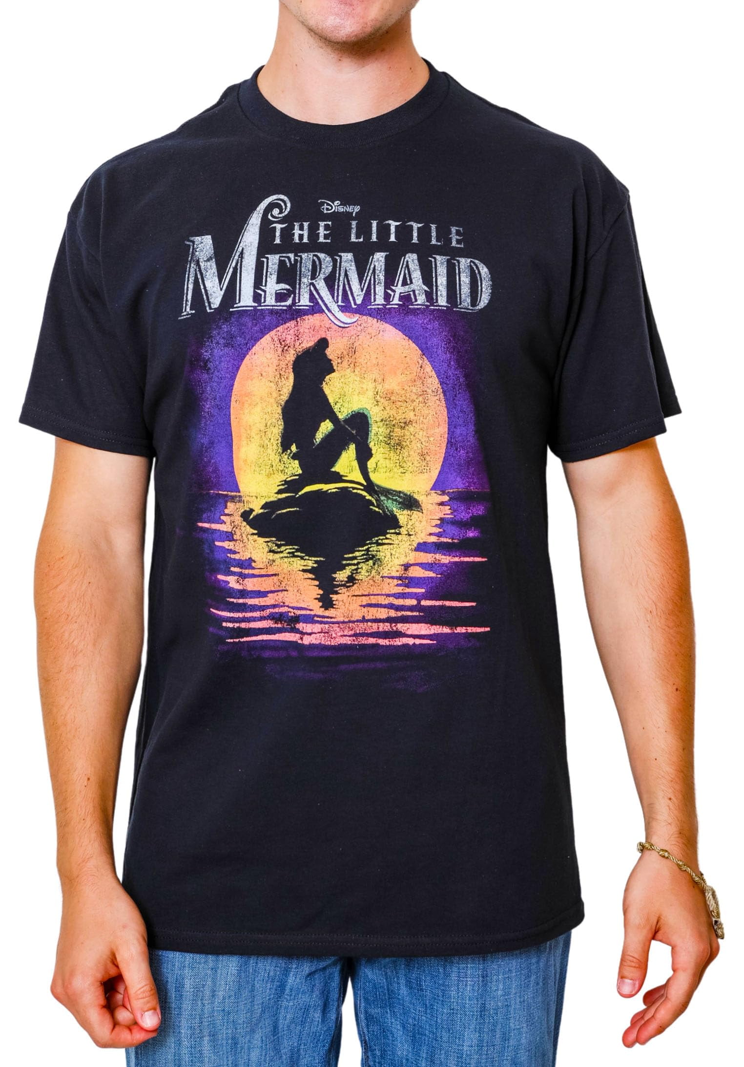 Disney Little Mermaid Sunset Ariel Men's T-Shirt - Walmart.com