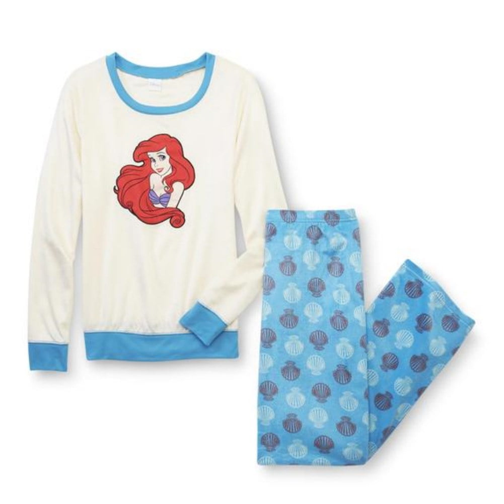 Disney Little Mermaid Womens Pajamas Ariel Fleece Sleep Set Lounge ...
