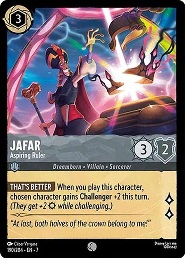 Disney Lorcana Archazia's Island Common Jafar - Aspiring Ruler #190 ...