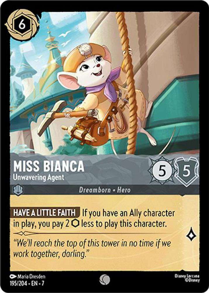 Disney Lorcana Archazia's Island Common Miss Bianca - Unwavering Agent #195 (FOIL) - Walmart.com