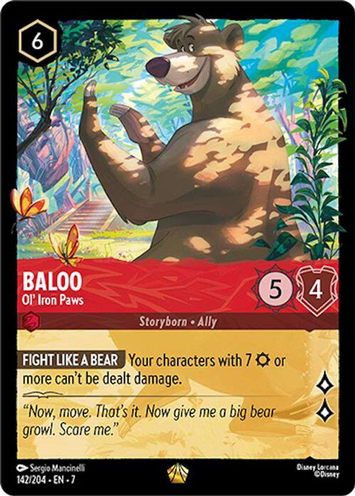 Disney Lorcana Archazia's Island Legendary Baloo - Ol' Iron Paws #142 - Walmart.com