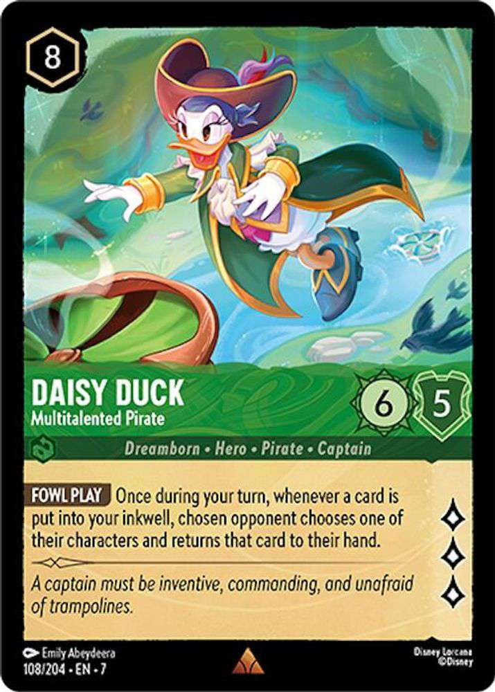 Disney Lorcana Archazia's Island Rare Daisy Duck - Multitalented Pirate ...