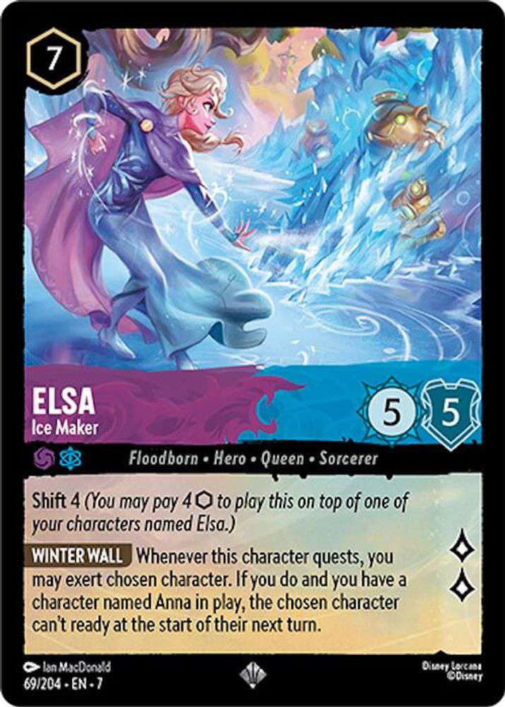 Disney Lorcana Archazia's Island Super Rare Elsa - Ice Maker #69 (FOIL ...