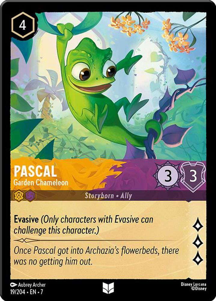 Disney Lorcana Archazia's Island Uncommon Pascal - Garden Chameleon #19 ...