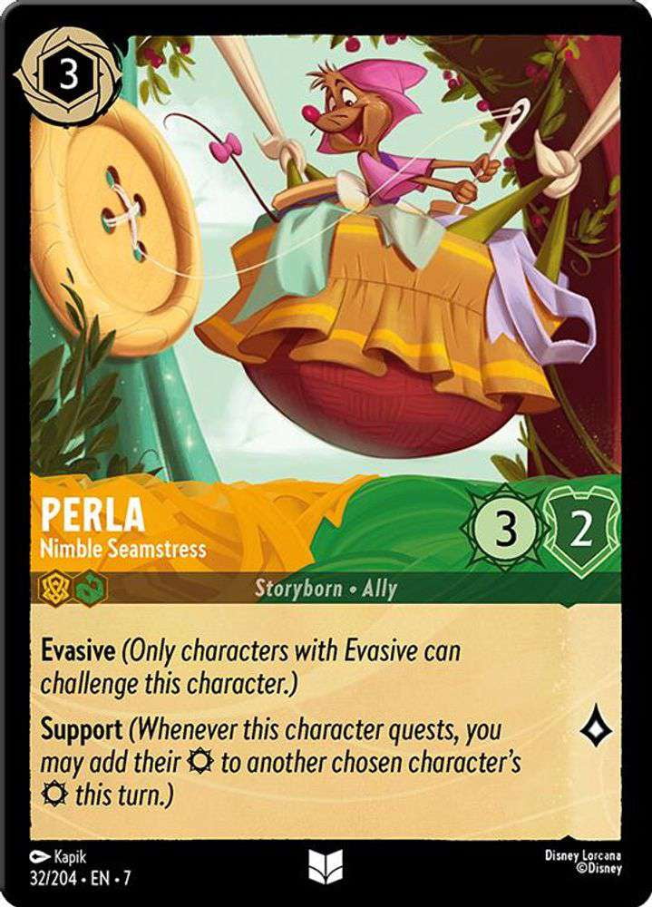Disney Lorcana Archazia's Island Uncommon Perla - Nimble Seamstress #32 (FOIL) - Walmart.com