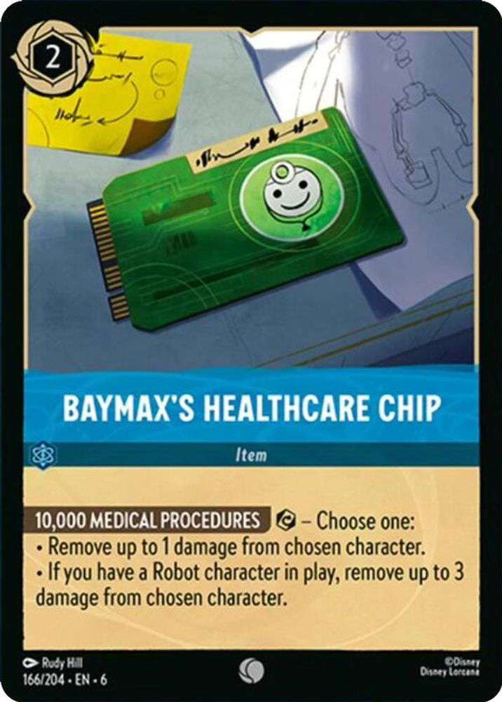 Disney Lorcana Azurite Sea Common Baymax's Healthcare Chip #166 ...