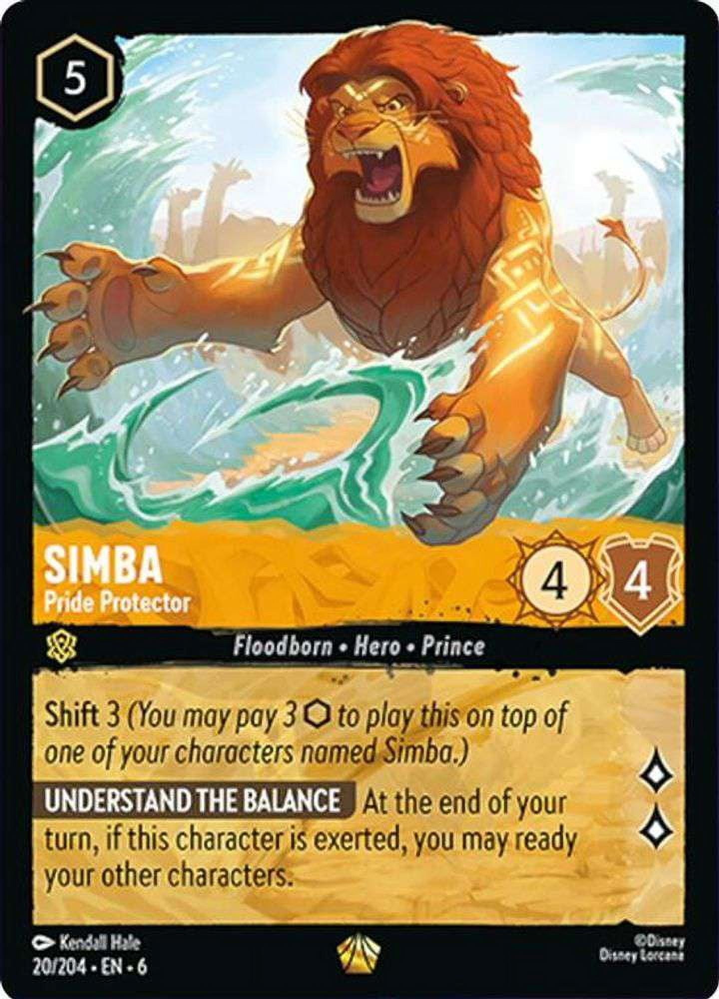 Disney Lorcana Azurite Sea Legendary Simba - Pride Protector #20 ...