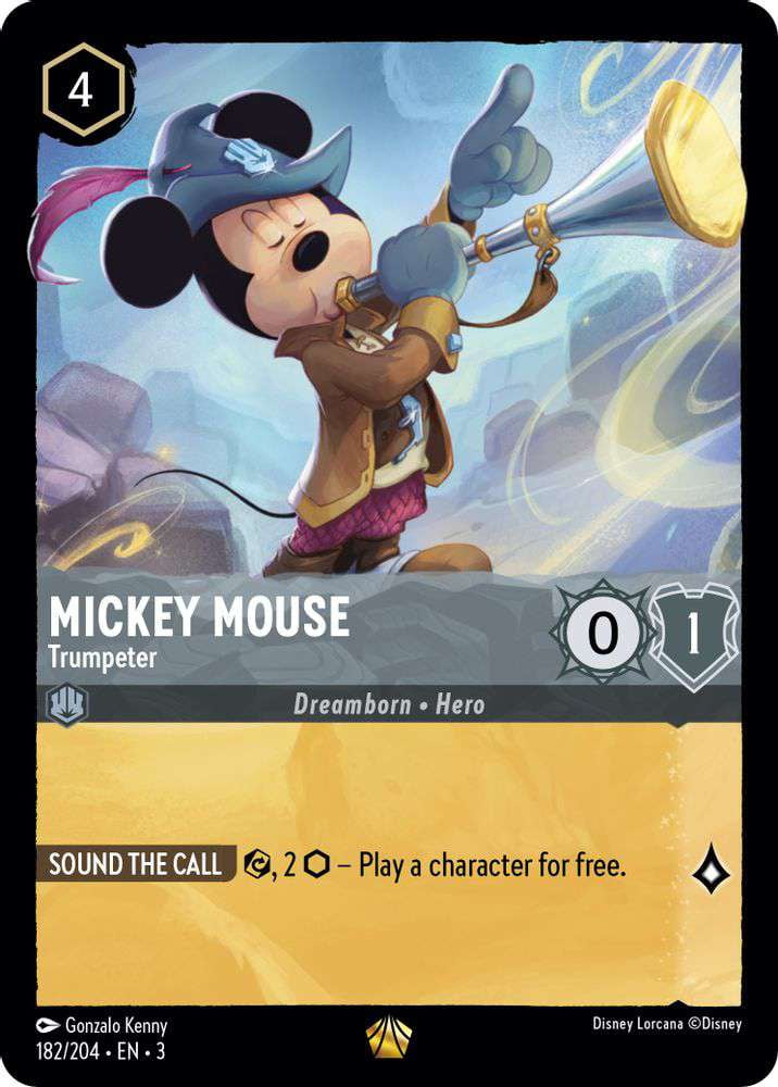 Disney Lorcana Into the Inklands Legendary Mickey Mouse -Trumpeter #182 ...