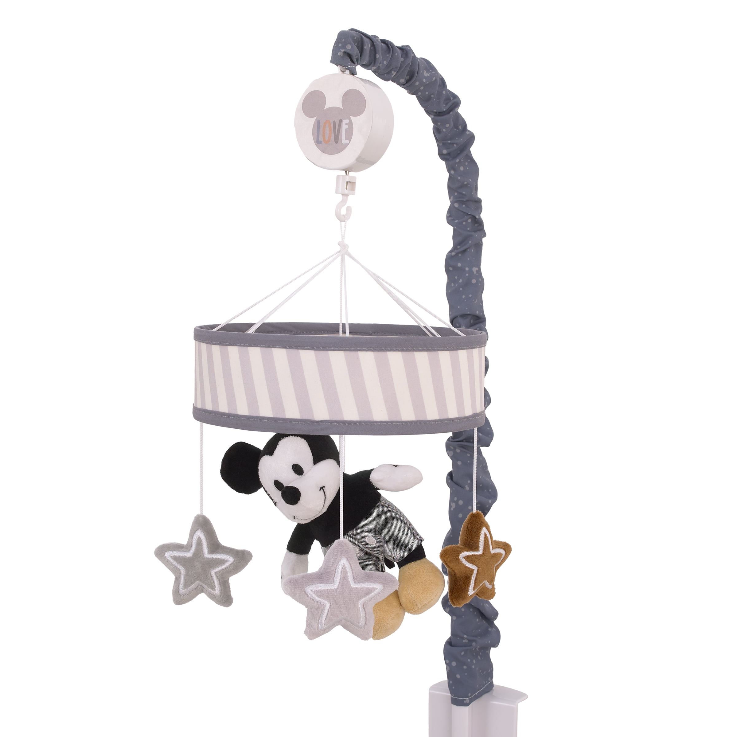 Disney Love Mickey Gray and White Plush Musical Mobile - Walmart.com