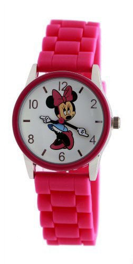 Disney #MIN081 Minnie Mouse Movings Hands Pink Resin Watch - Walmart.com