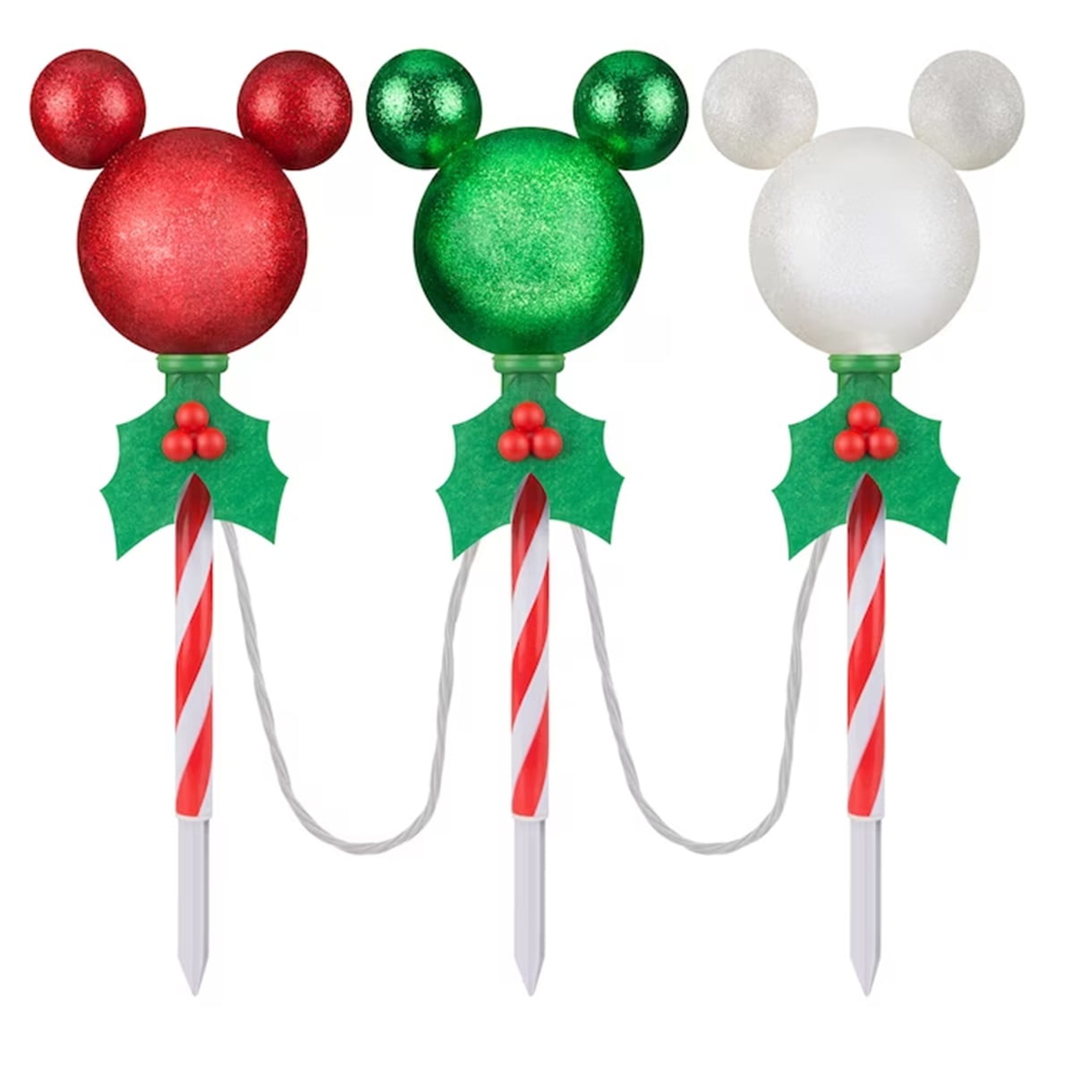 Disney Magic Holiday Mickey Mouse ColorMotion LED Pathway Stakes White ...