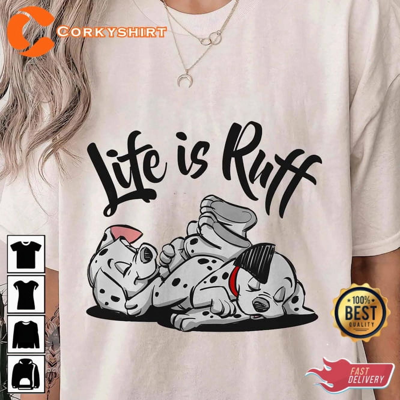Disney Magic Kingdom 101 Dalmatians Life Is Ruff T-shirt - Walmart.com