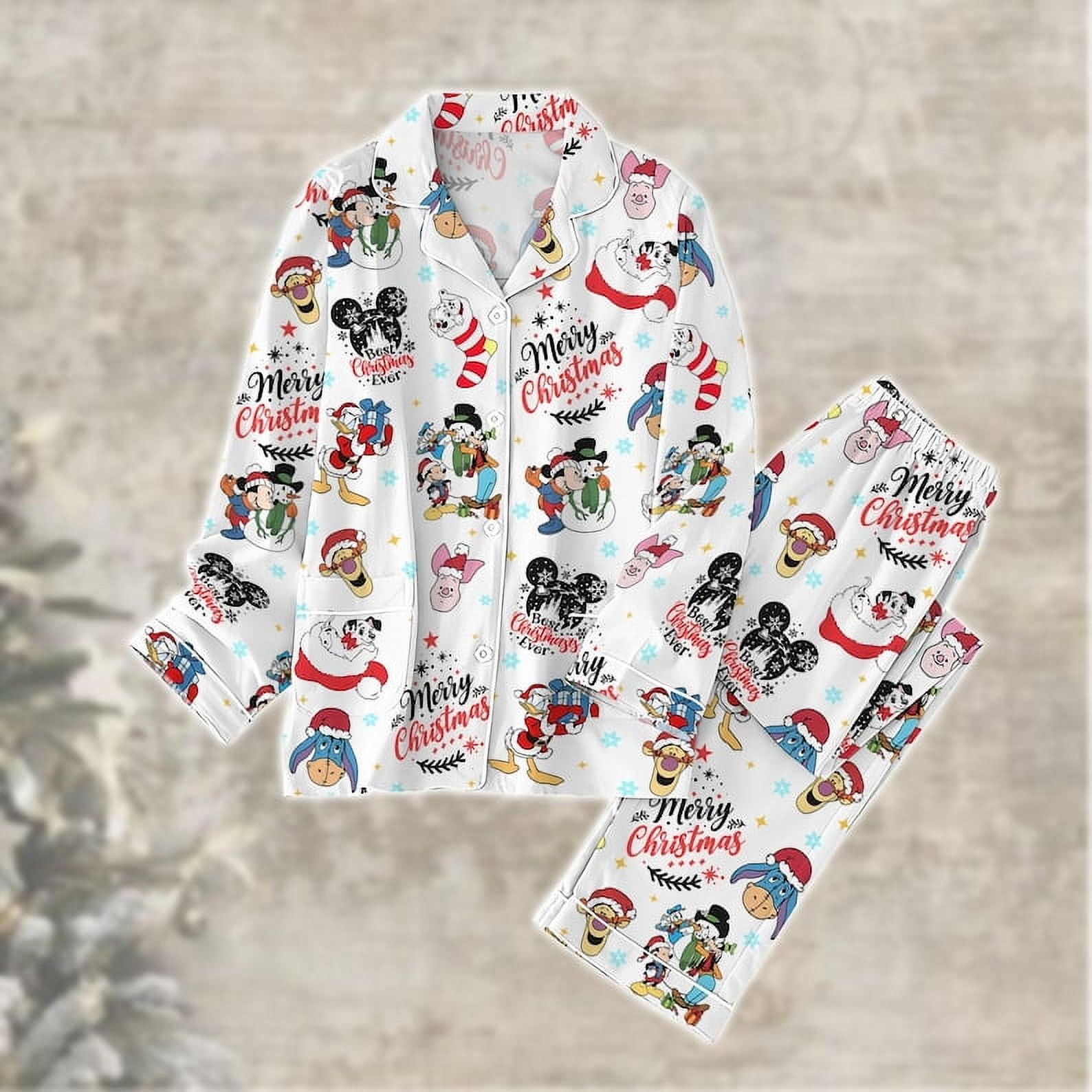 Disney Magic Kingdom Christmas Pajamas Set, Disney Magic Kingdom Long ...