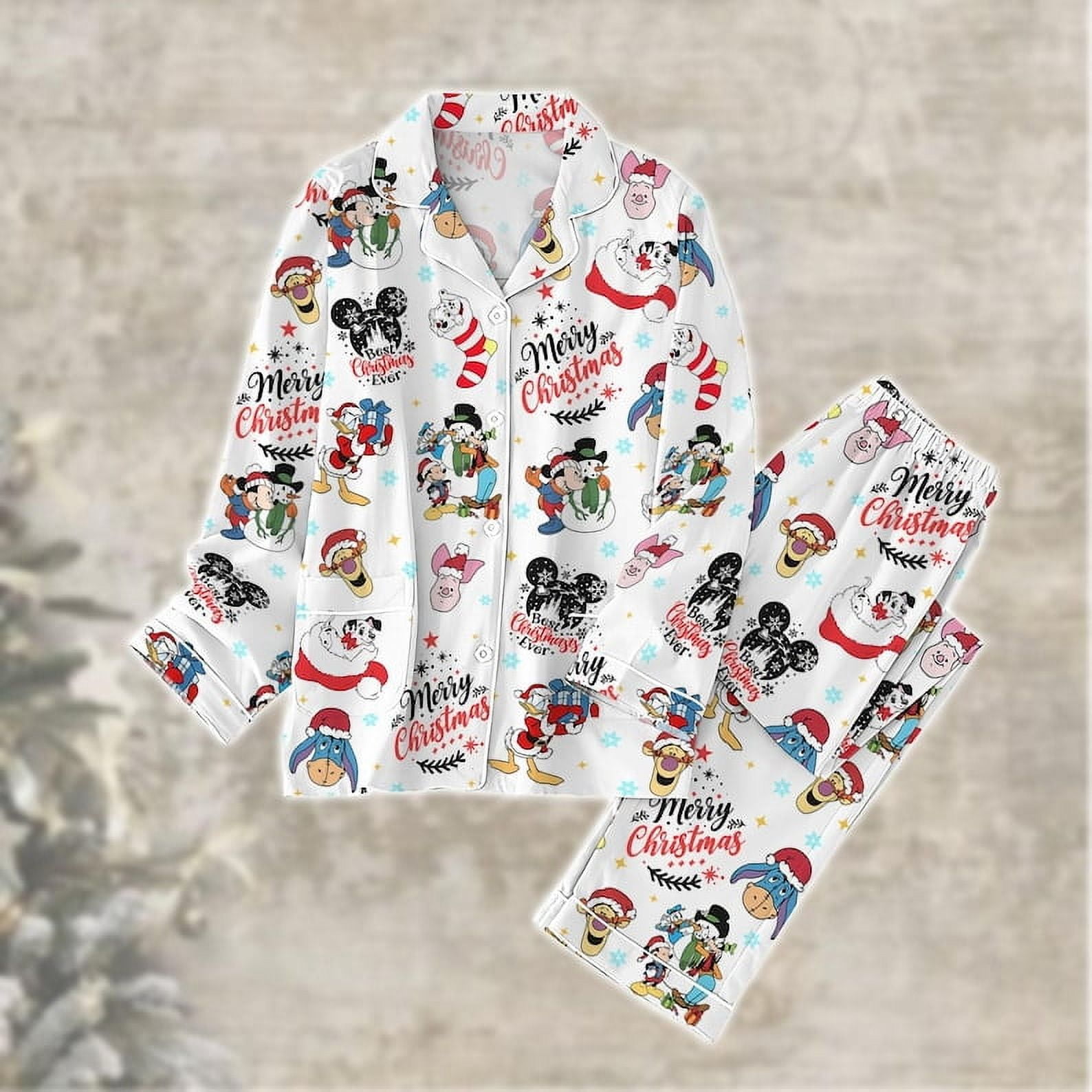 Disney Magic Kingdom Christmas Pajamas Set, Disney Magic Kingdom Long ...
