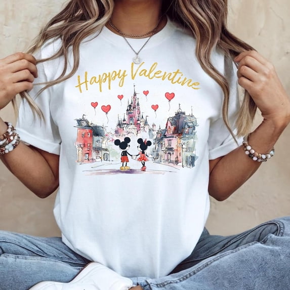 Disney Magical Castle Happy Valentine Retro Cartoon Mouse Friends ...