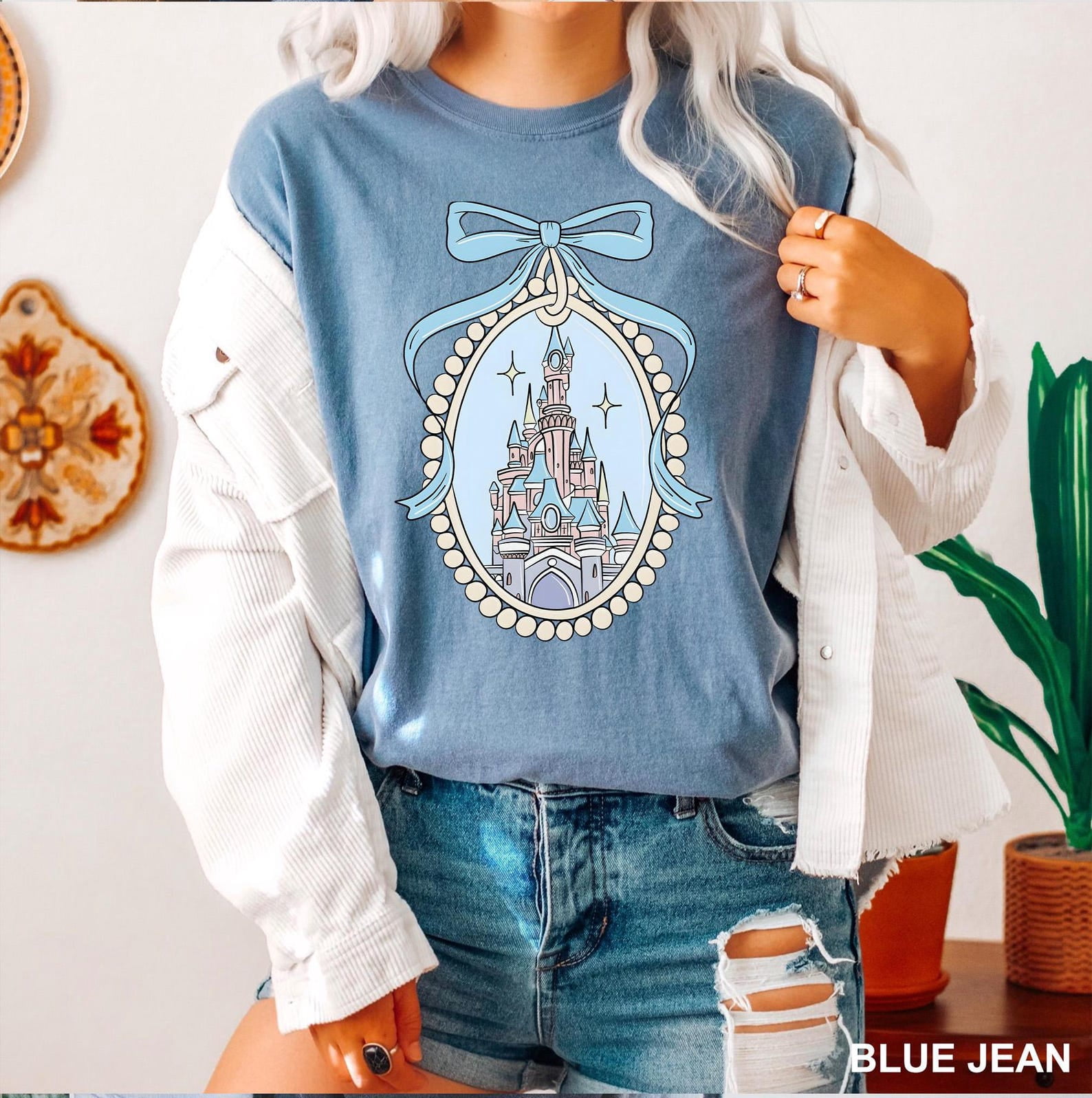 Disney Magical Castle T-Shirt, Magic Kingdom Blue Coquette T-Shirt ...