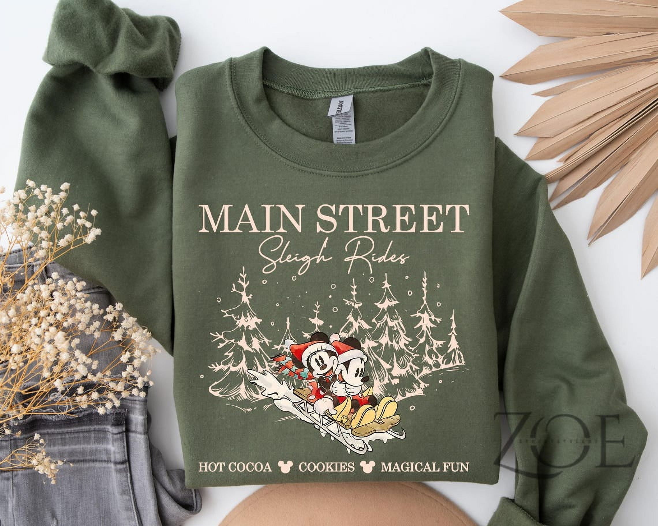 Disney Main Street Sleigh Rides Christmas Sweatshirt, Disney Merry ...