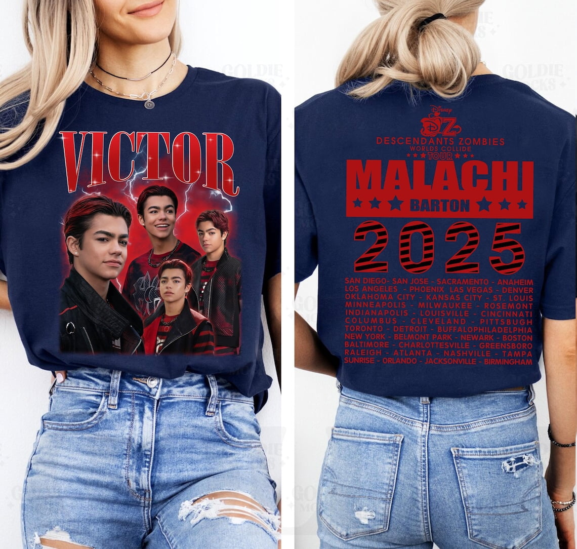 Disney Malachi Barton Bootleg Shirt, Descendants Zombies World Collide Tour, The Rise Of Red Tee ...