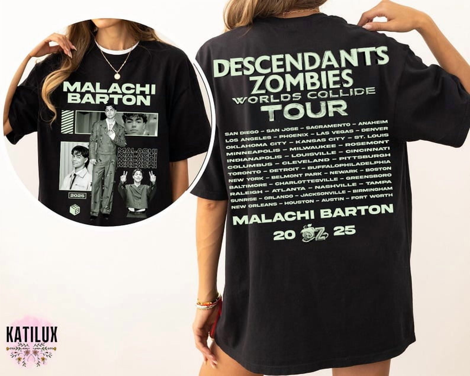 Disney Malachi Barton T-shirt, Descendants Zombies Worlds Collide Tour ...