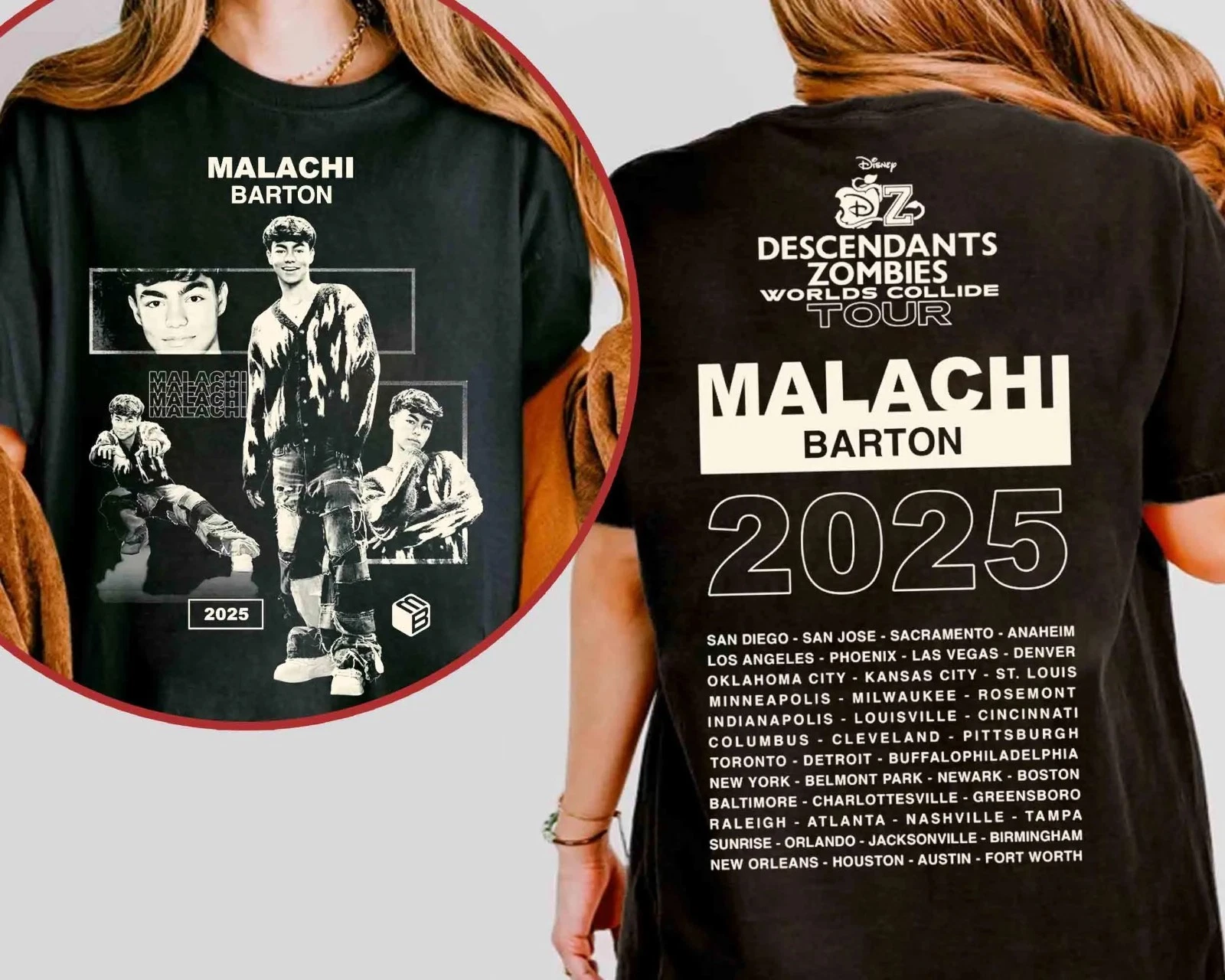 Disney! Malachi Barton T-shirt, Descendants Zombies Worlds Collide Tour ...