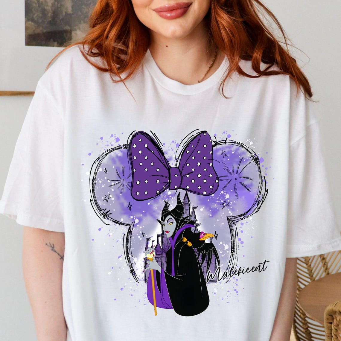 Disney Maleficent T-Shirt, Disney Villains Maleficent, Watercolor Themed, Disney Matching ...