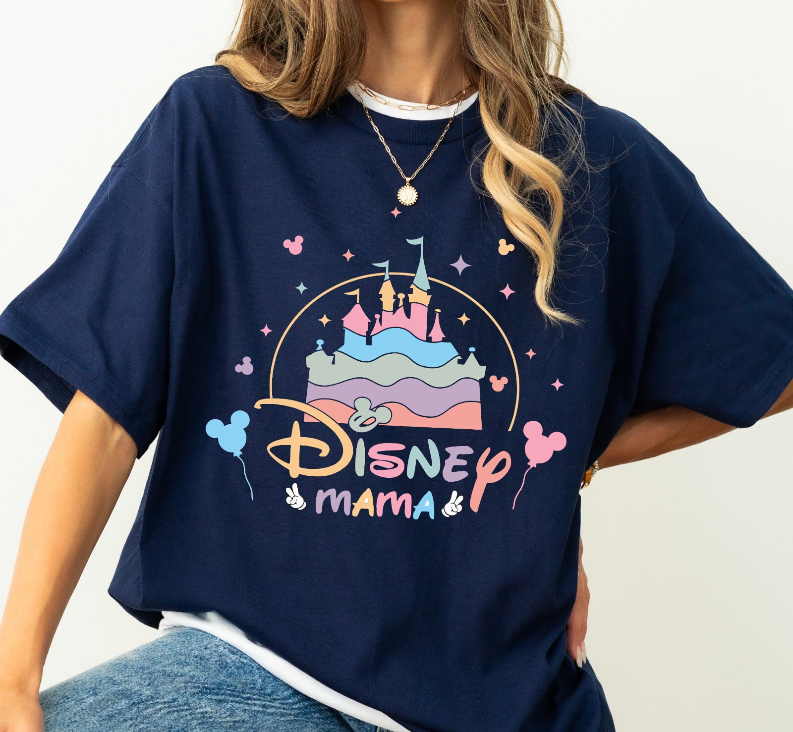 Disney Mama Castle Minnie Mouse Bow Ear Silhouette Mother Day T-shirt ...