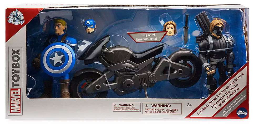 Disney Marvel Captain America Motorcycle Set, Poseable Figures and ...