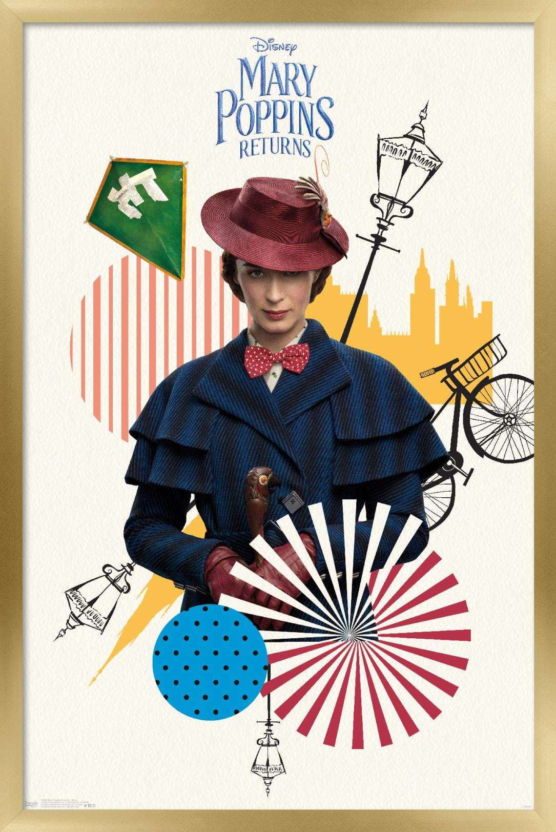 Disney Mary Poppins Returns - Mary Wall Poster, 22.375" x 34", Framed ...