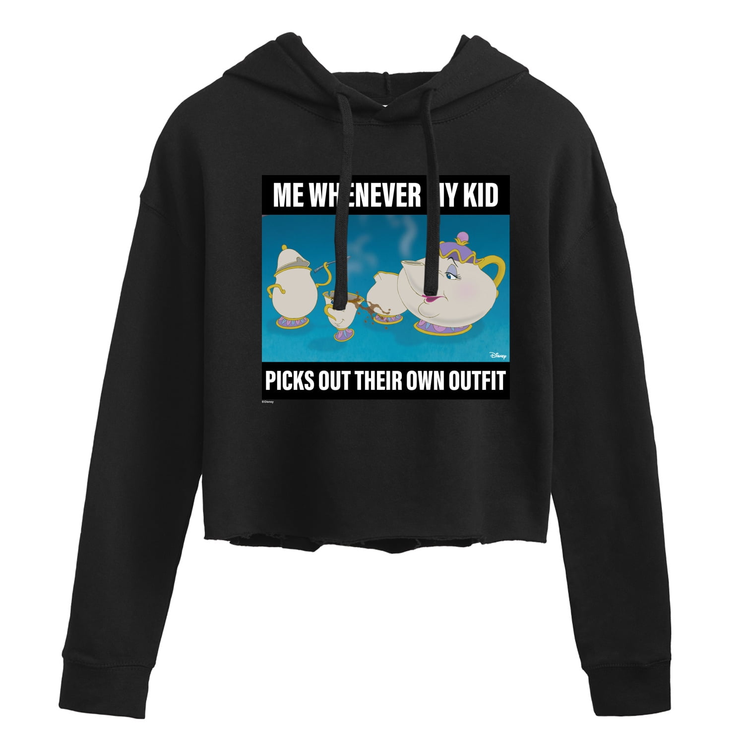 Disney - Me When Kid Picks Outfit - Juniors Cropped Pullover Hoodie ...