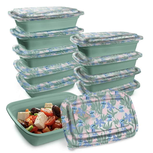 Disney Meal Prep Containers BPA-Free Plastic 4.2-Cup Stitch Jungle ...