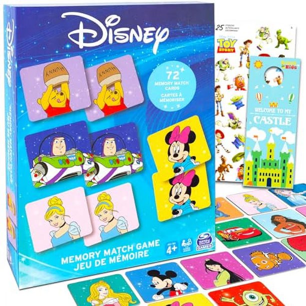 Disney Memory Matching Game Set - Featuring Minnie, Cinderella, Pooh ...