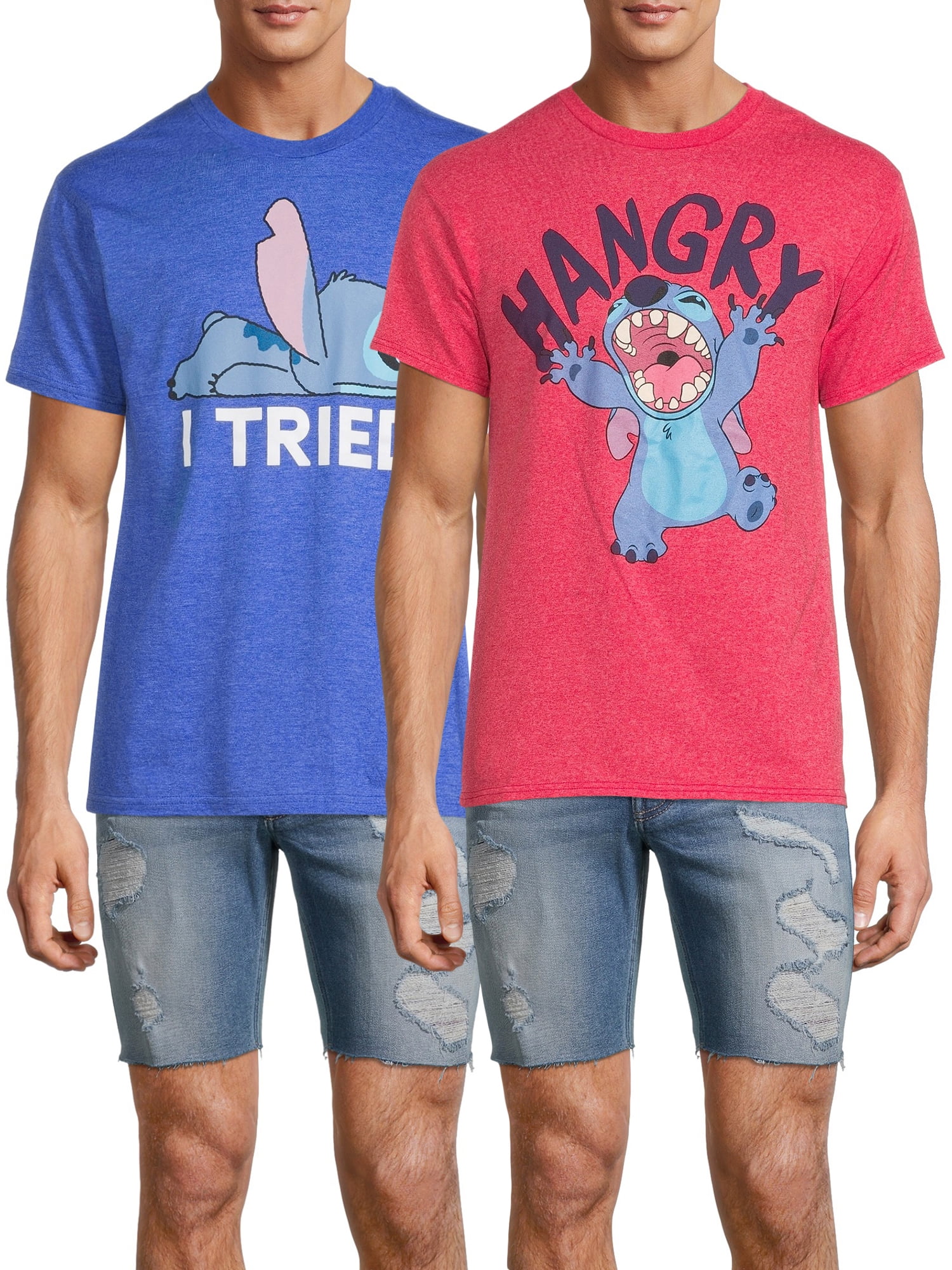 Disney Men's & Big Men's Stitch Graphic Short Sleeve Graphic T-Shirt, 2 ...