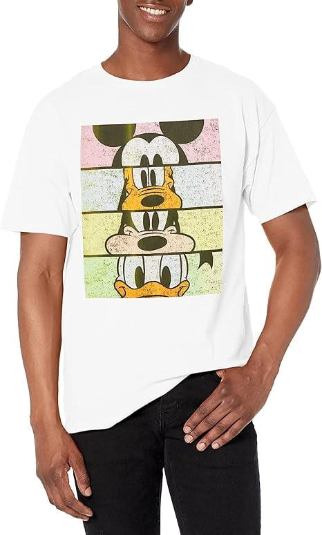 Disney Men's Characters Crew Crop T-Shirt,Black color,size 5XL ...